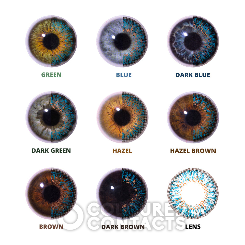 Cosmetic Fashion Lens: Aqua Blend 30 Day Colored Contacts