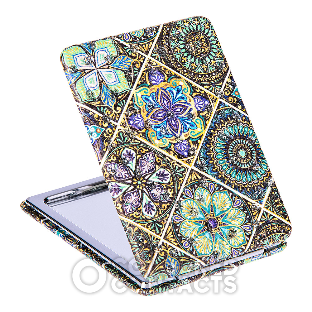 Mandala Squares | Folding Compact Contact Lens Mirror