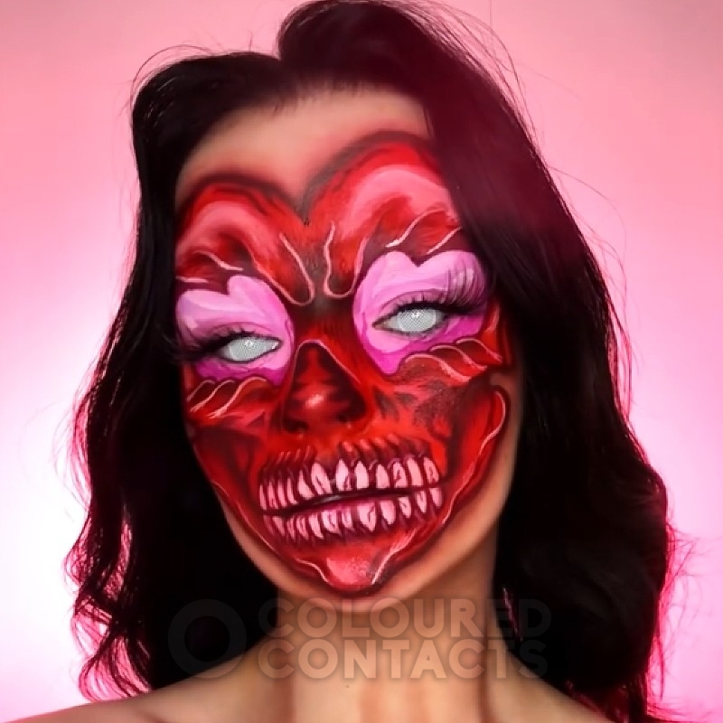 Red Blood Halloween Daily Colored Contacts, Scary Vampire Lens