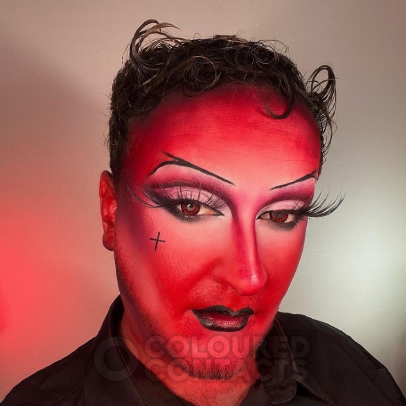 Lucifer Red Devil Colored Halloween Daily Contact Lenses