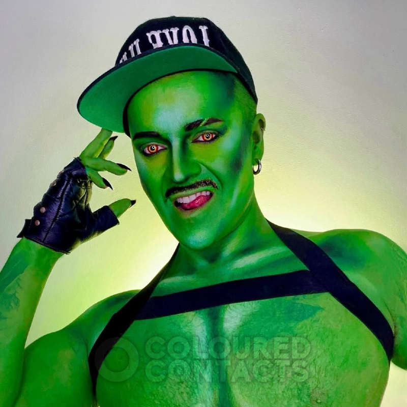 Red Yellow Wild Fire Daily Colored Contact Lenses, Flame Lens