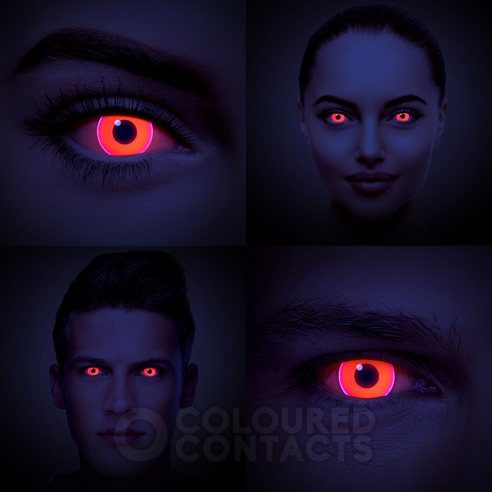 Red UV i Glow 30 Day Colored Contact Lenses, Ultra Violet Contacts