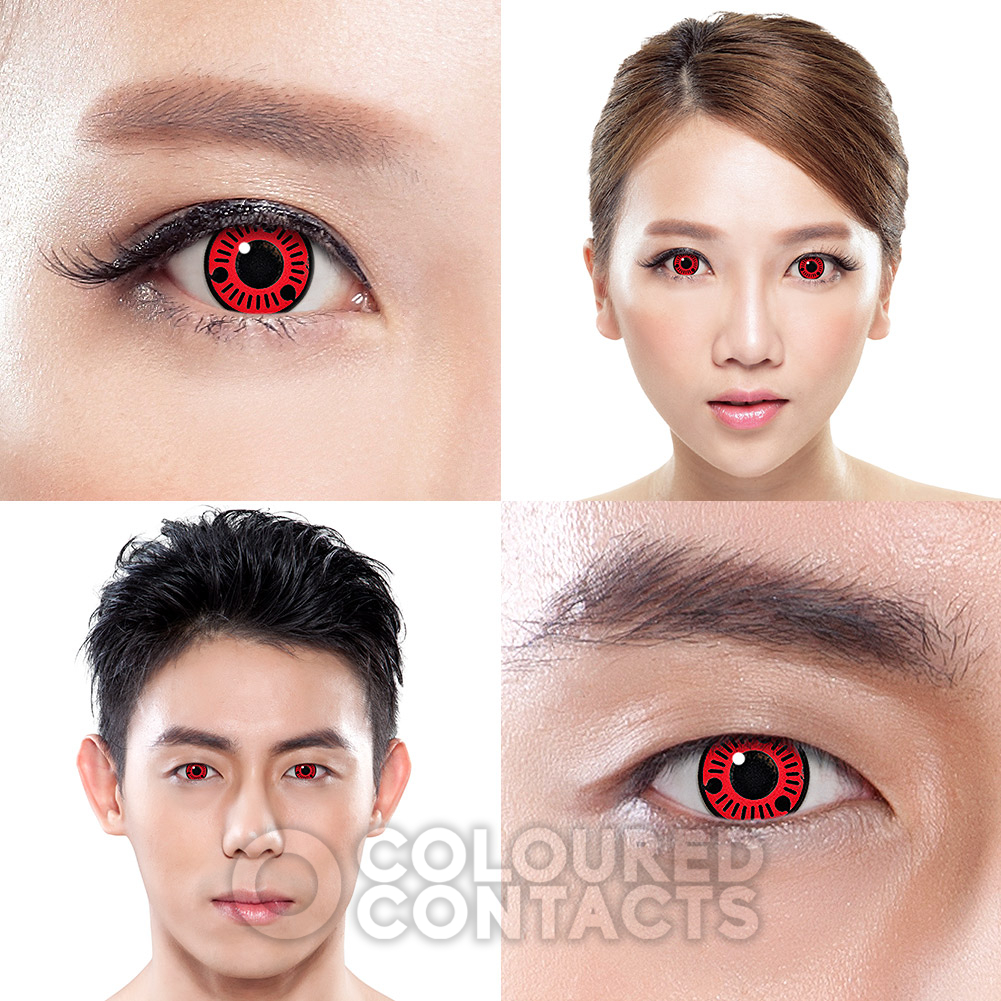 Red/Black Cosplay Shinobi Eye Colored Contacts | Daily Costume Lenses