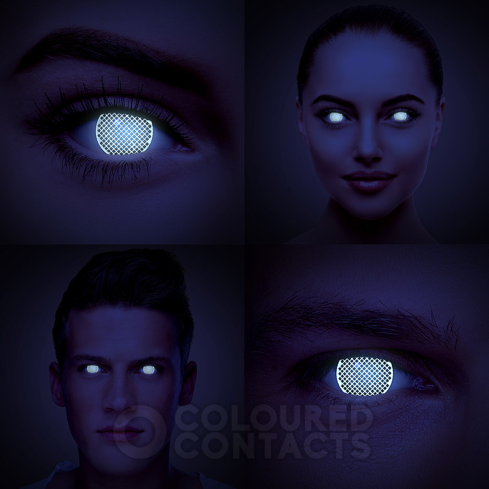 White Screen UV I-Glow Coloured Contact Lenses (30 Day) | Coloured ...