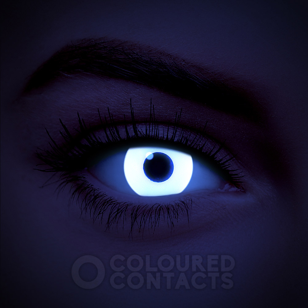 Blue UV i-Glow Daily Colored Contact Lenses, Glow In The Dark Lens