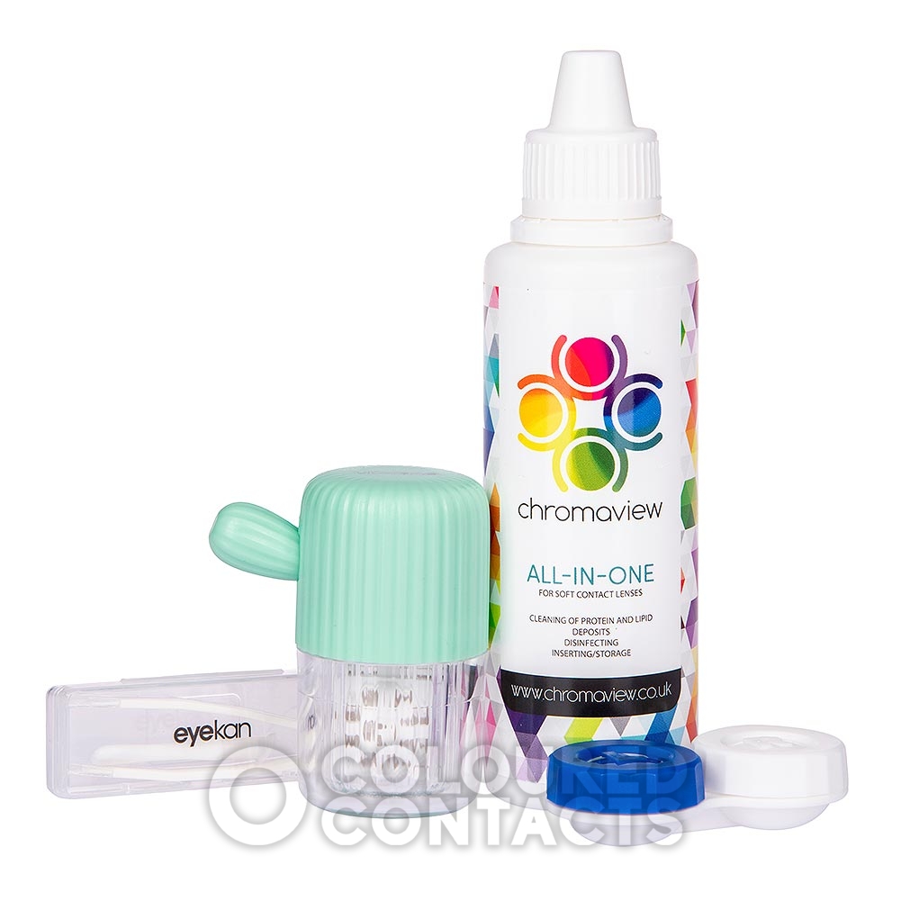 Coloured Contacts Lens Accessory All-In-One-Kit | Travel Case & Solution