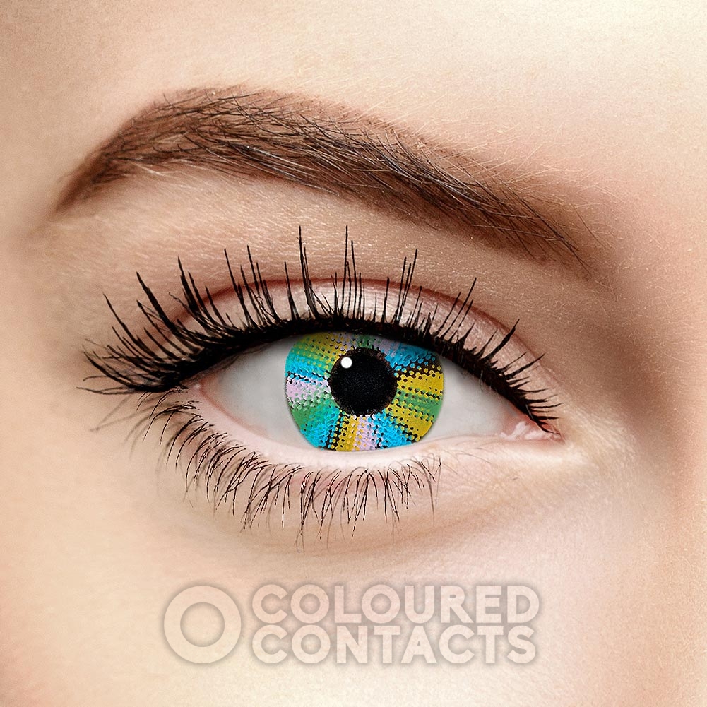 Rainbow 30 Day Colored Contact Lenses, Multicolored Fashion Lens