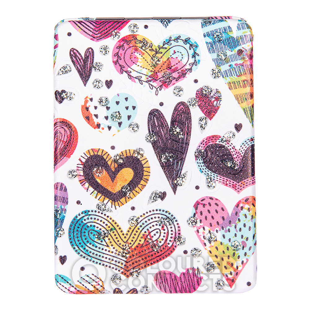 Funky Hearts | Folding Compact Contact Lens Mirror