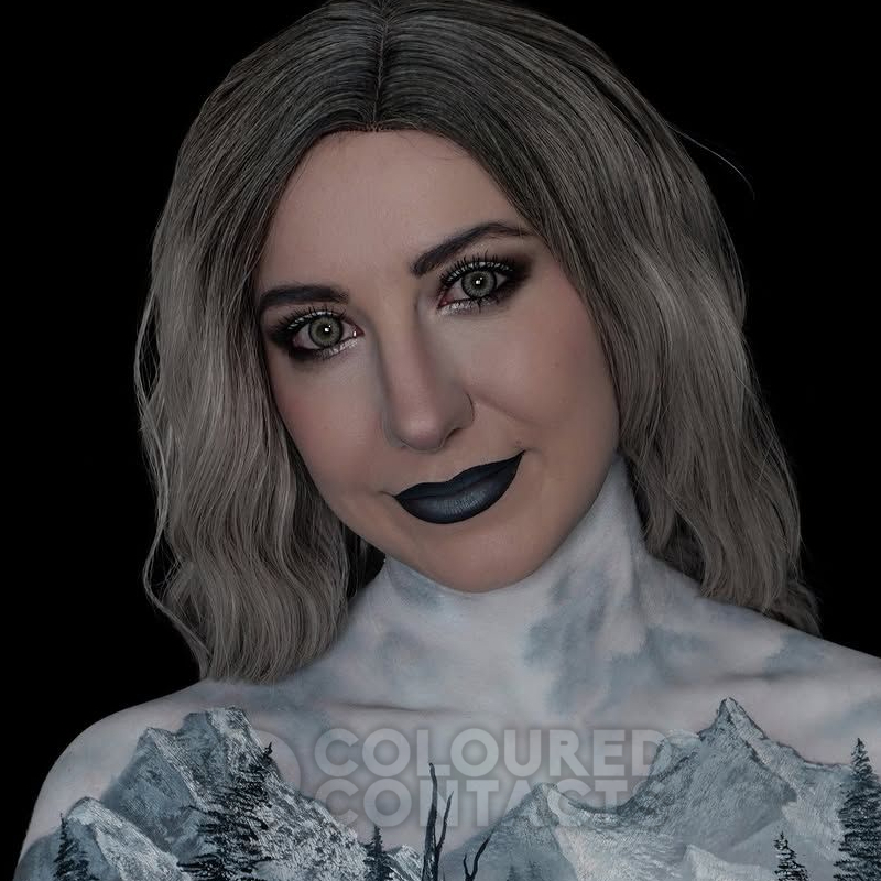 Lentilles de contact colorées argentées avec correction (30 jours ...