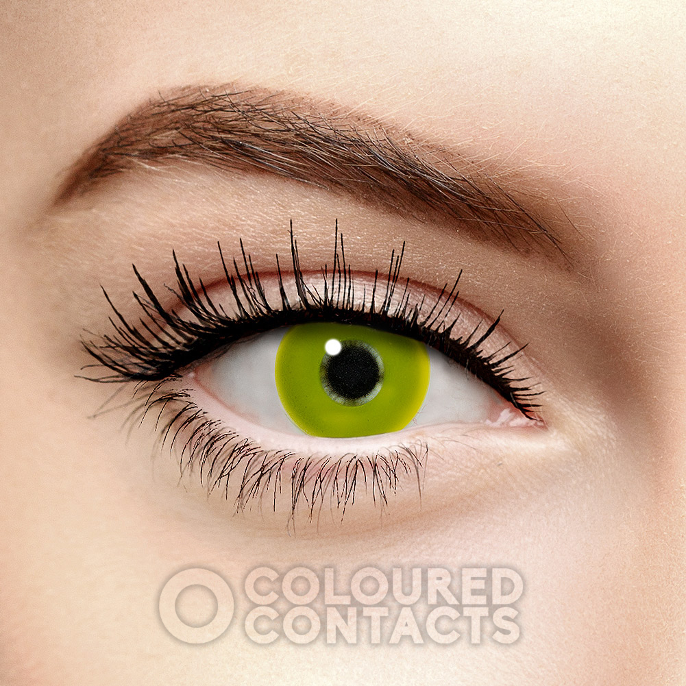 Yellow UV i-Glow 30 Day Colored Contact Lenses, Rave Party Contacts
