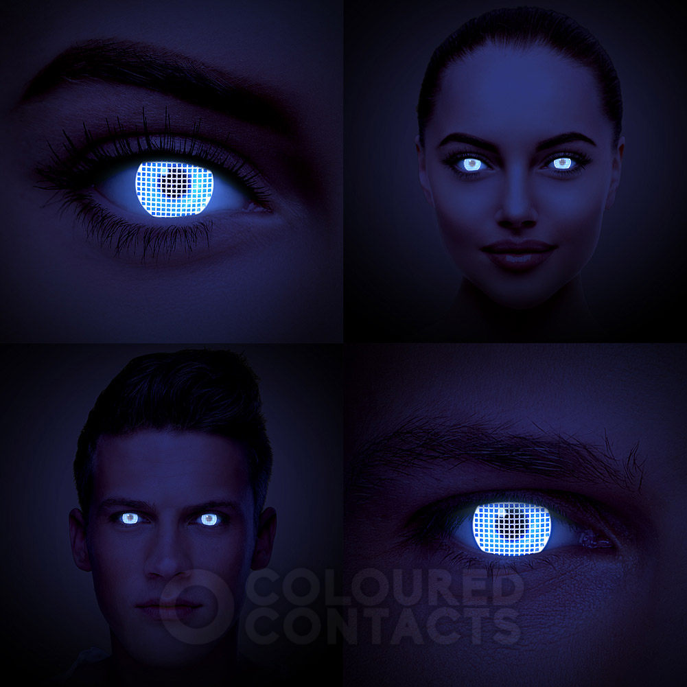 White Screen Uv I-Glow Coloured Contact Lenses (Daily) | Coloured ...
