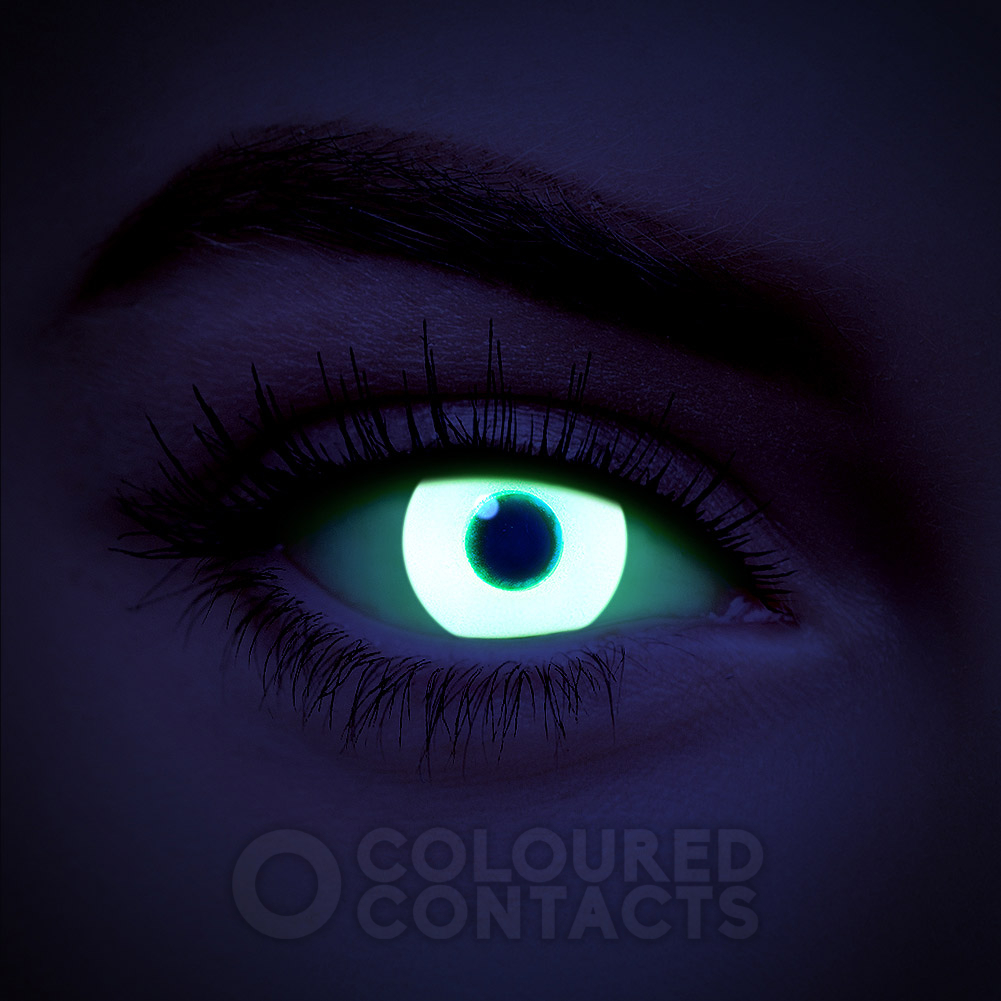 Green UV i Glow 1 Day Colored Contact Lenses, Fancy Dress
