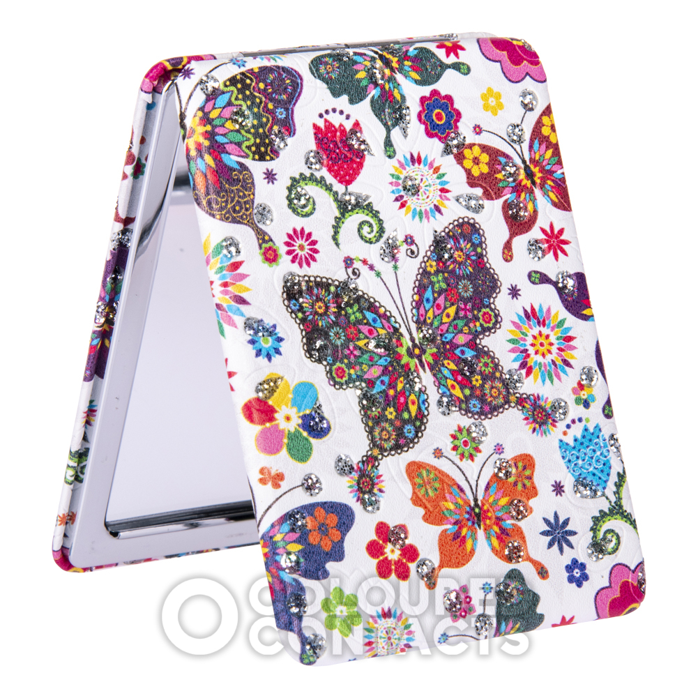 Bright Butterflies | Folding Compact Contact Lens Mirror