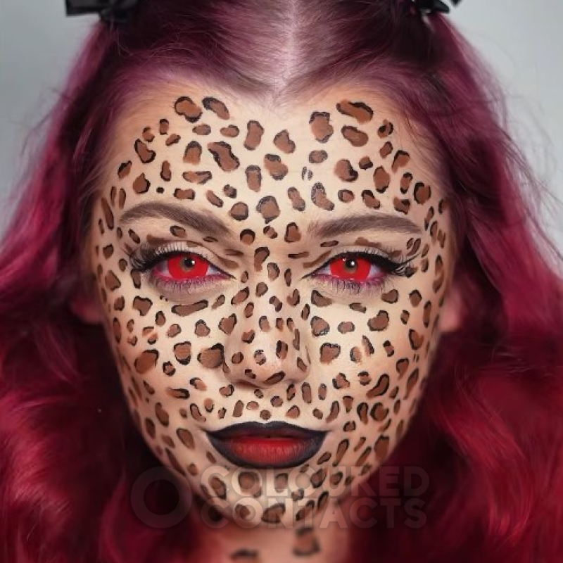 Red UV I-Glow Colored Contact Lenses (Daily) | Costume Colored Contacts