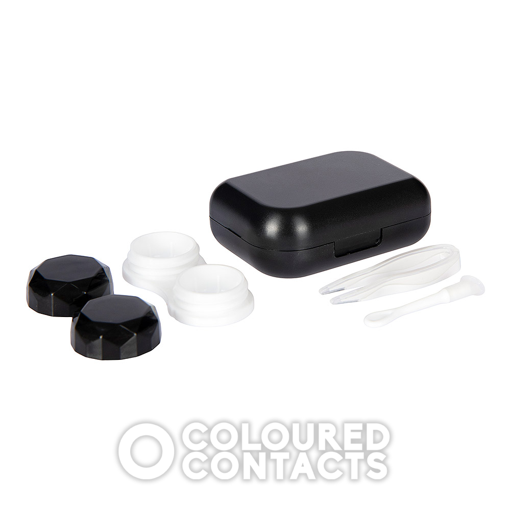 Contact Lens Black Travel Case Kit | Lenses Inserter & Accessories