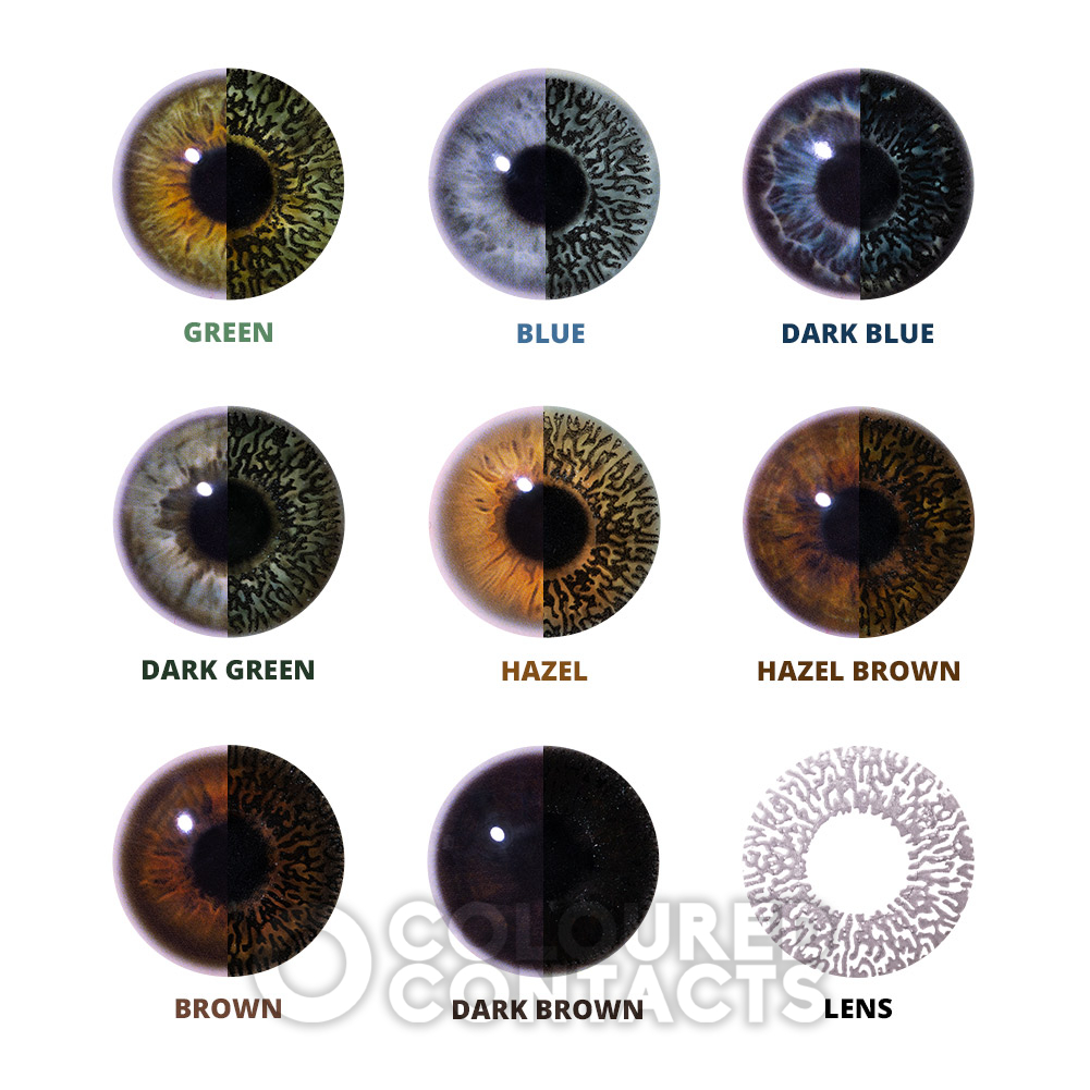 Black/Silver Glimmer Coloured Contact Lenses (30 Day) | Coloured ...