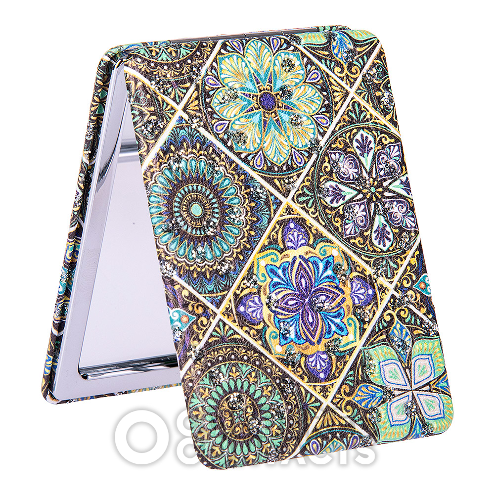 Mandala Squares | Folding Compact Contact Lens Mirror