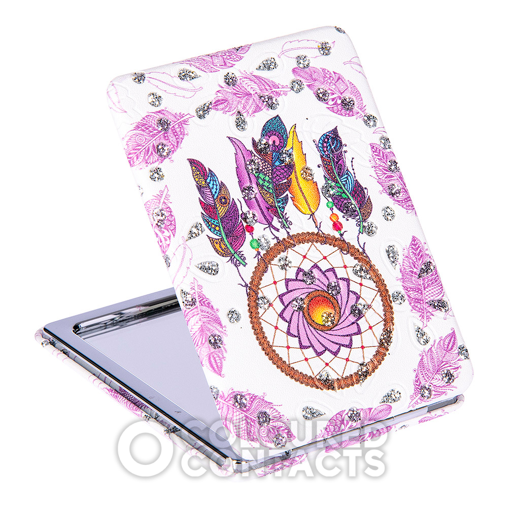 Dreamcatcher Feathers | Folding Compact Contact Lens Mirror