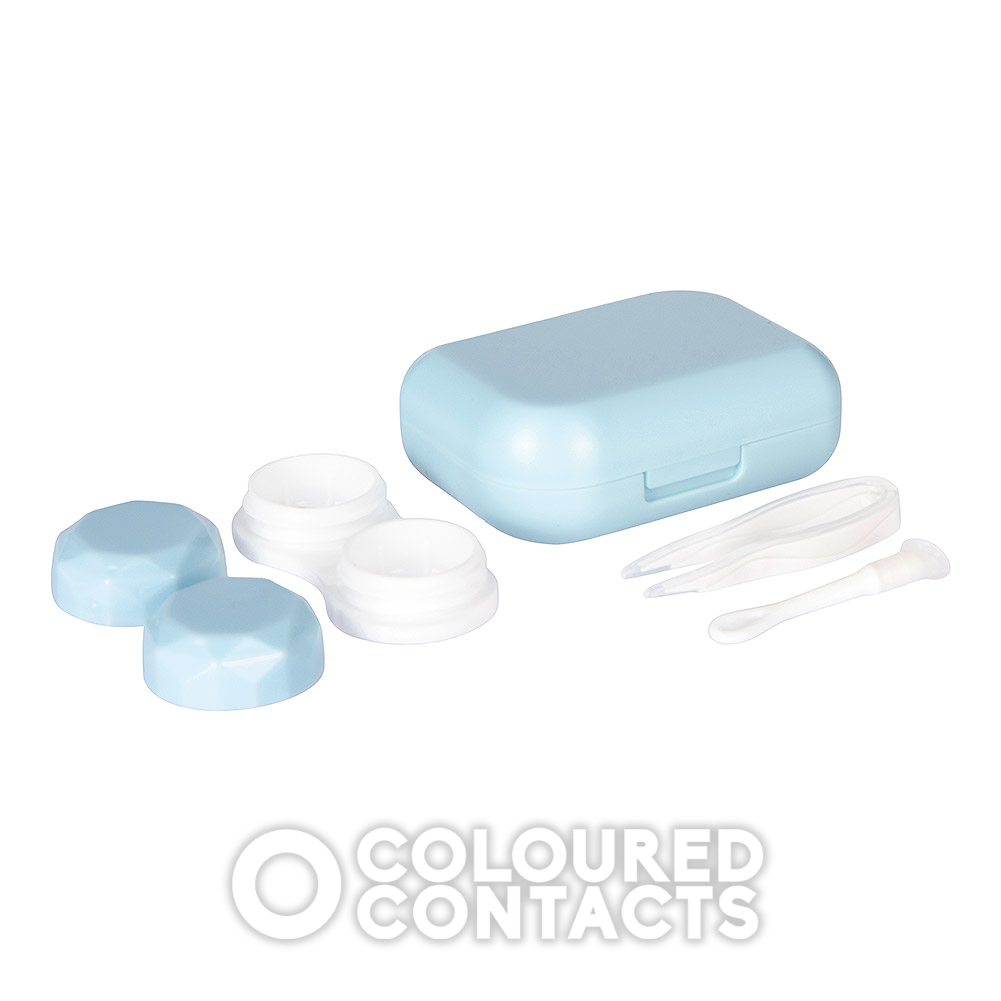 Contact Lens Blue Travel Case Kit | Lenses Inserter & Accessories