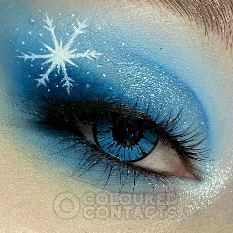 Ice Blue Contacts, Blue Wild Blizzard Daily Colored Lenses,