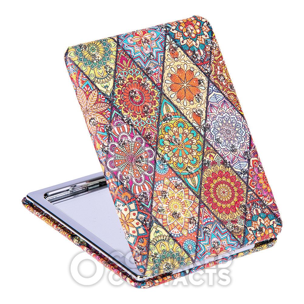 Mandala Diamonds | Folding Compact Contact Lens Mirror