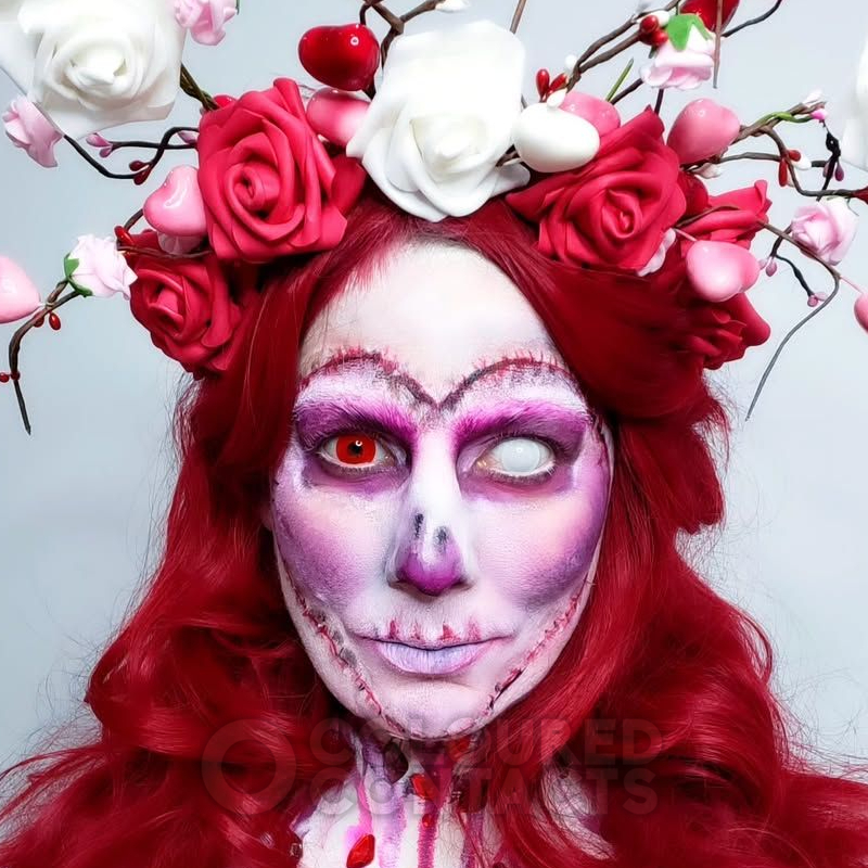 White Mini Sclera Prescription Coloured Contact Lenses (30 Day ...