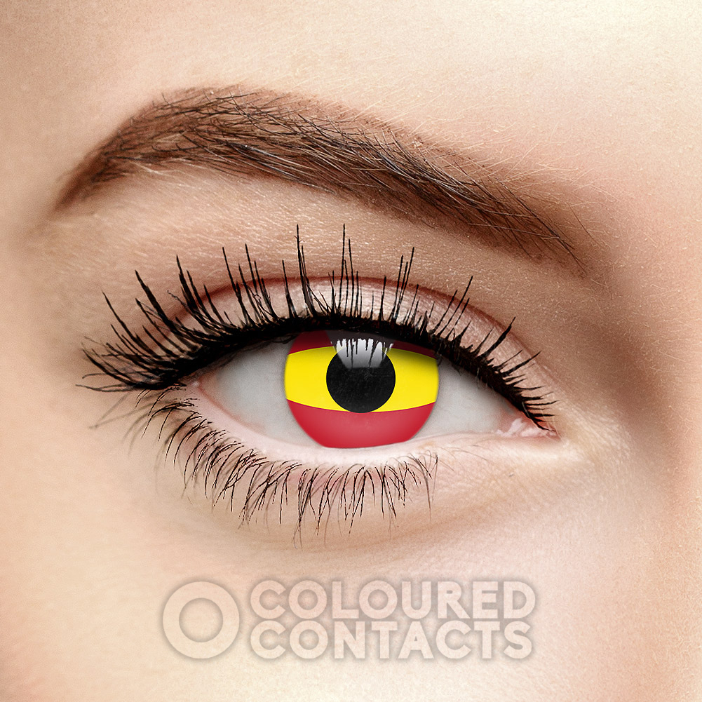 Spanish Flag 30 Day Colored Contact Lenses, Spain Costume Lens